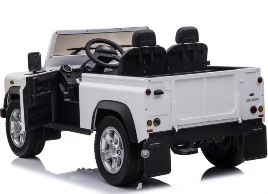 Licensed 24V Kids Land Rover Defender 90 4Wd - White - Outside Play