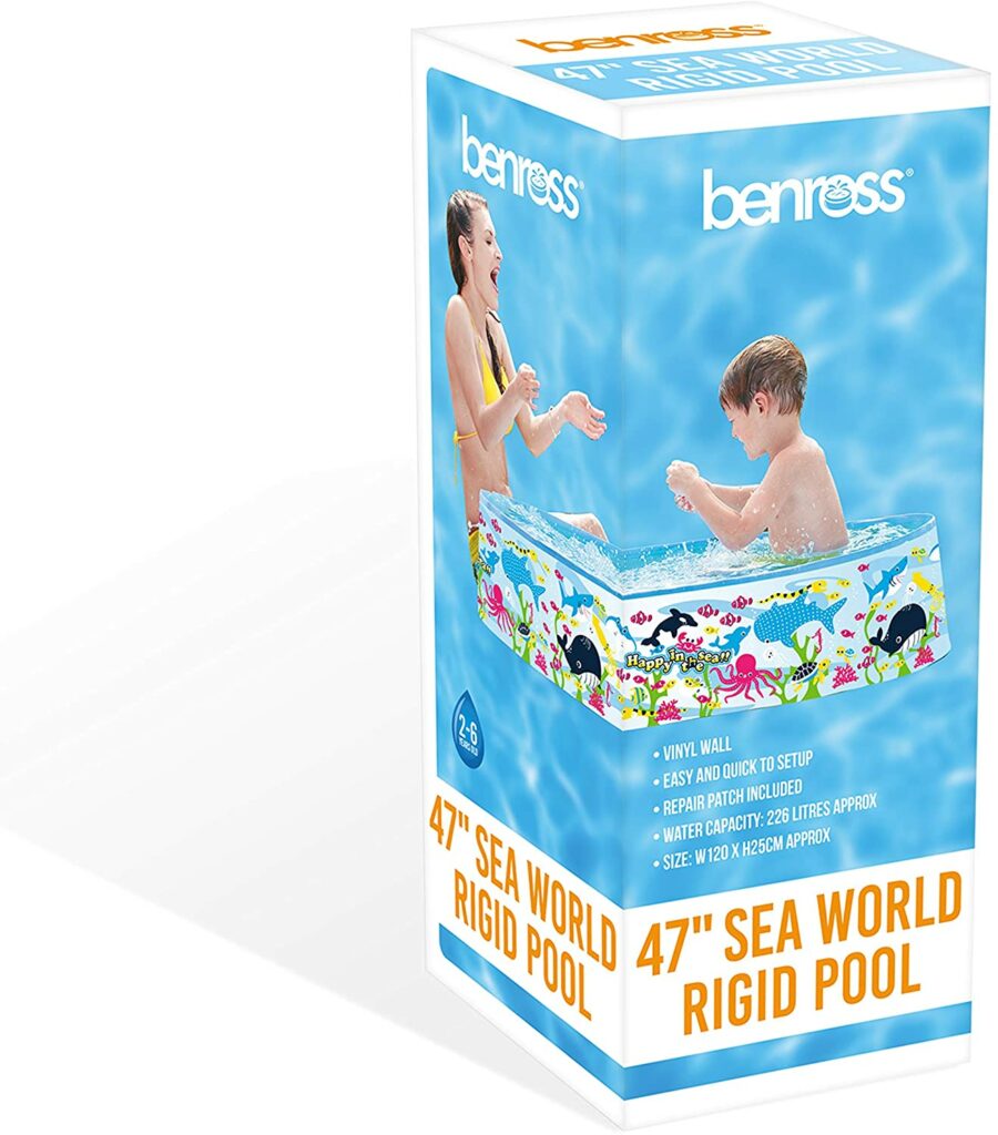 1.5M Rigid Sided Sea World Design Padding Pool - Outside Play