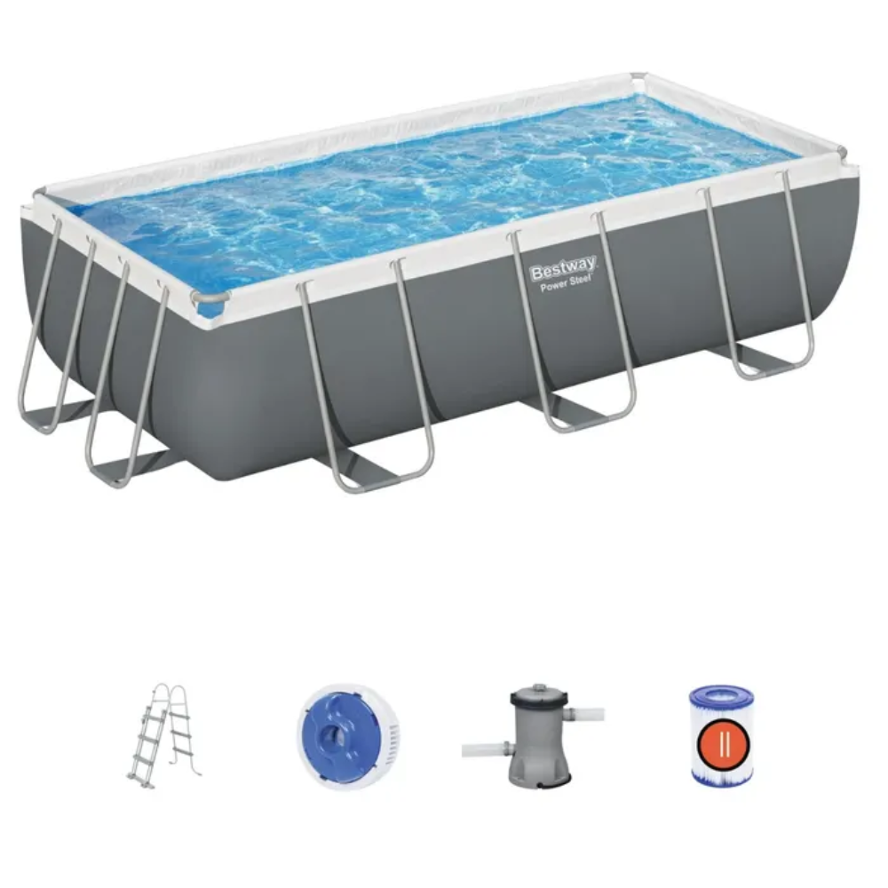 Bestway 56441 13ft 3 Steel Frame Rectangular Pool Set 404x201x100cm ...