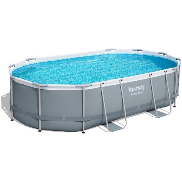 Bestway 56448 16ft Power Steel Frame Oval Pool Set 488x305x107cm ...