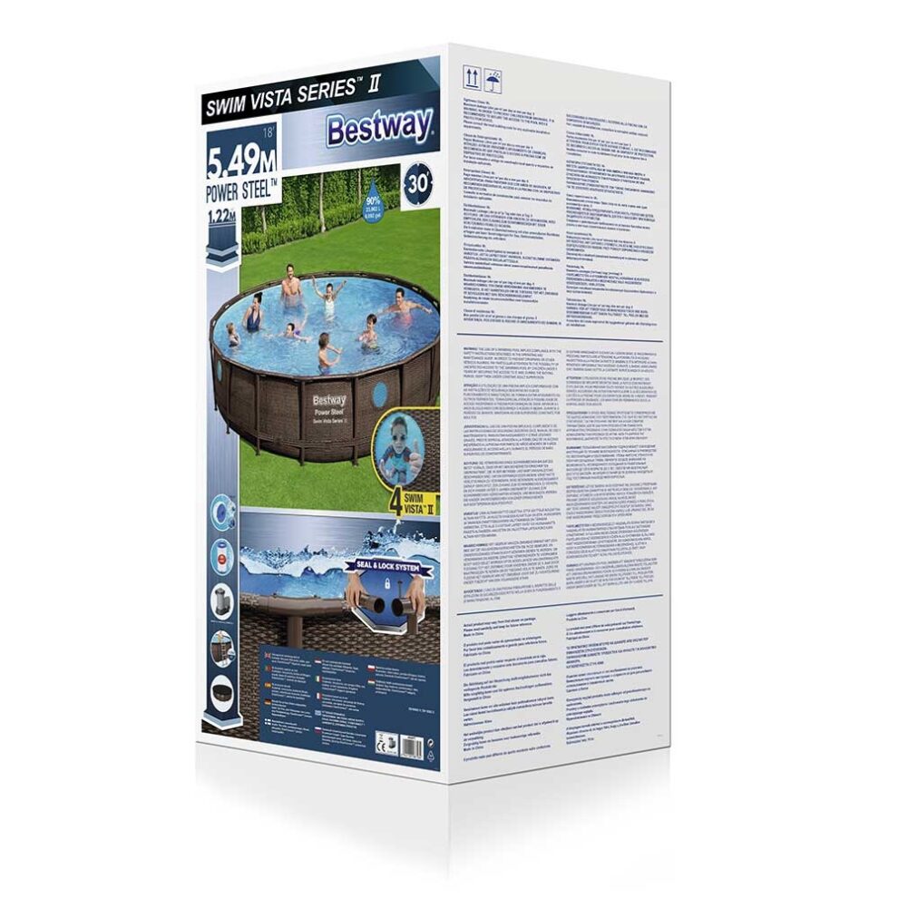 Bestway 56977 Power Steel Vista 18ft Swimming Pool 549x122cm - Outside Play