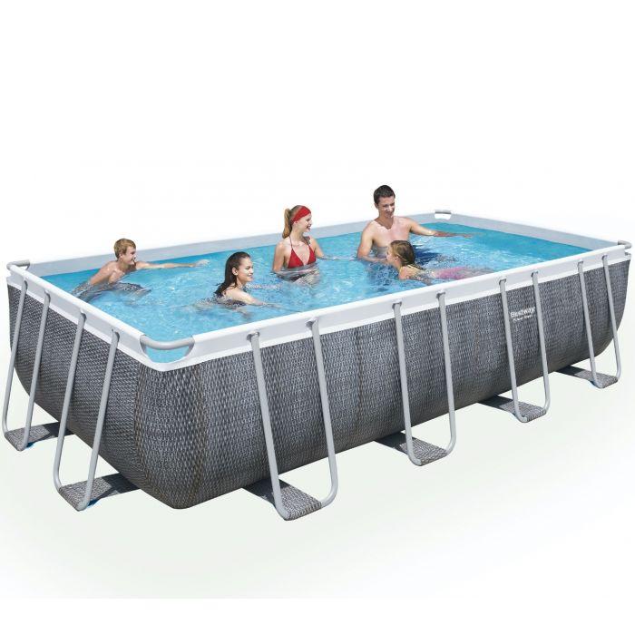 Bestway 56998 18ft Power Steel Rectangle Pool Set 549x274x122cm - Outside Play