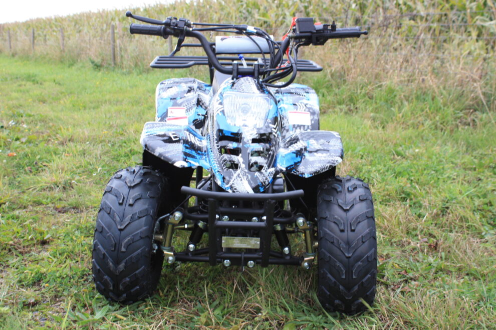 Hawkmoto Boulder Fun 110cc Kids Quad - Extreme Blue - Outside Play