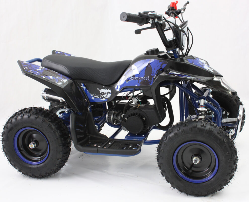 Hawkmoto Avenger 49cc 50cc Quad Bike For Kids - Amazing Blue - Outside Play