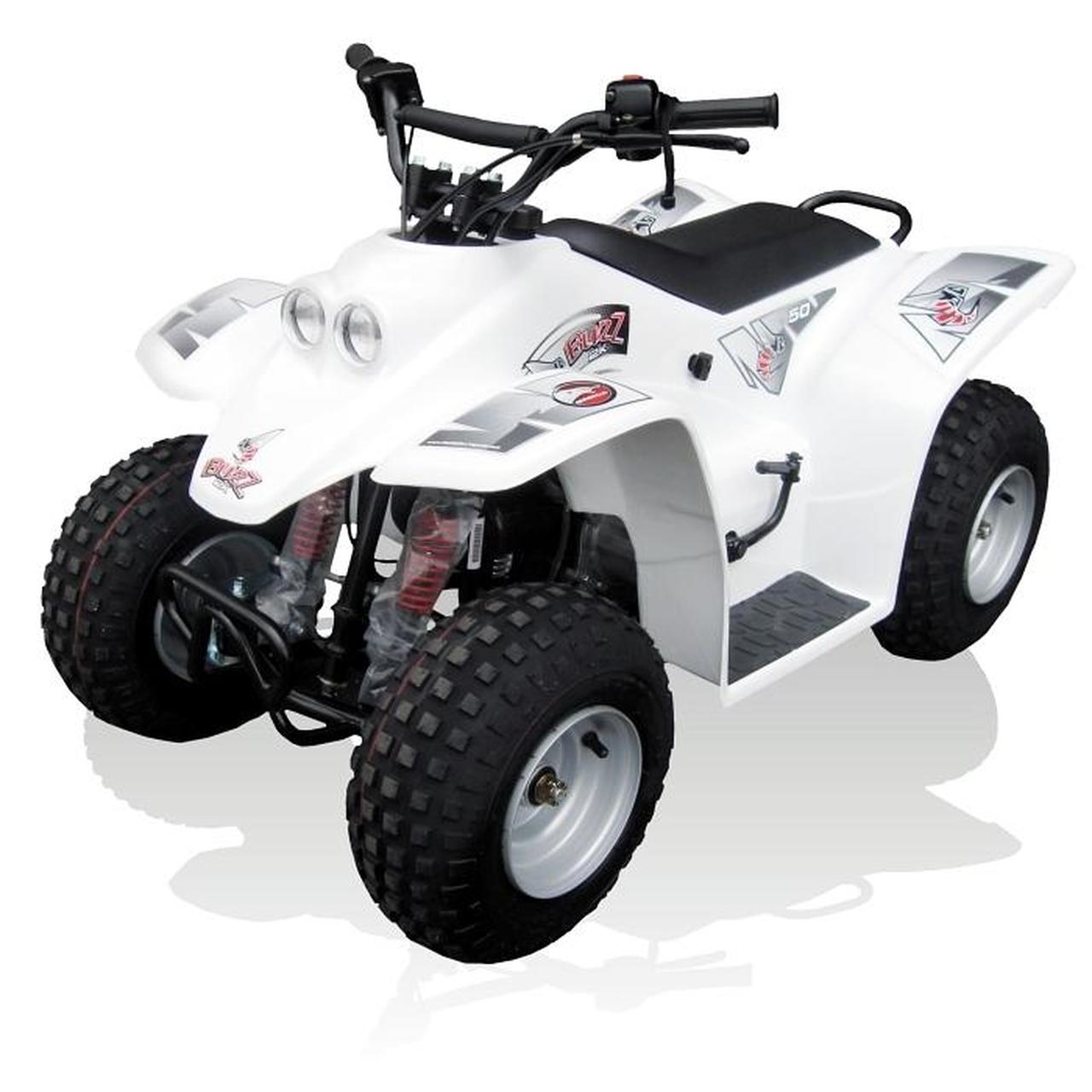 Quadzilla Buzz 50cc Kids Quad Bike White - Outside Play