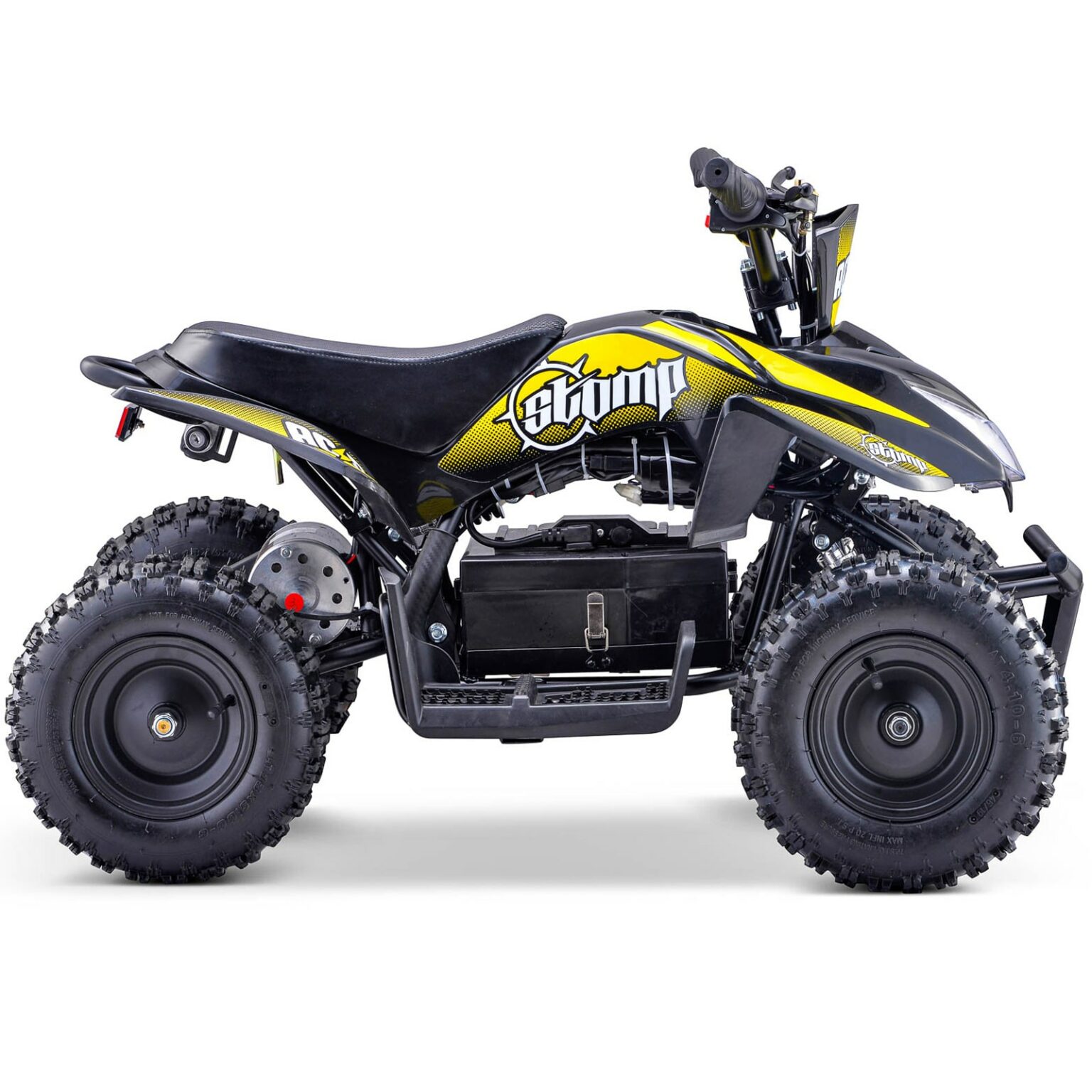Stomp Kids Electric Quad Bike ACDC Yellow 800w - Outside Play