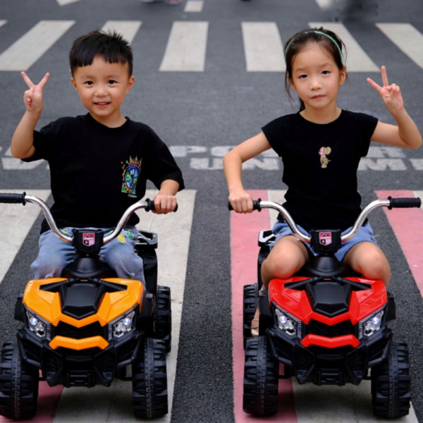 My First 6v Toddlers Quad Bike Ride On Orange - Outside Play