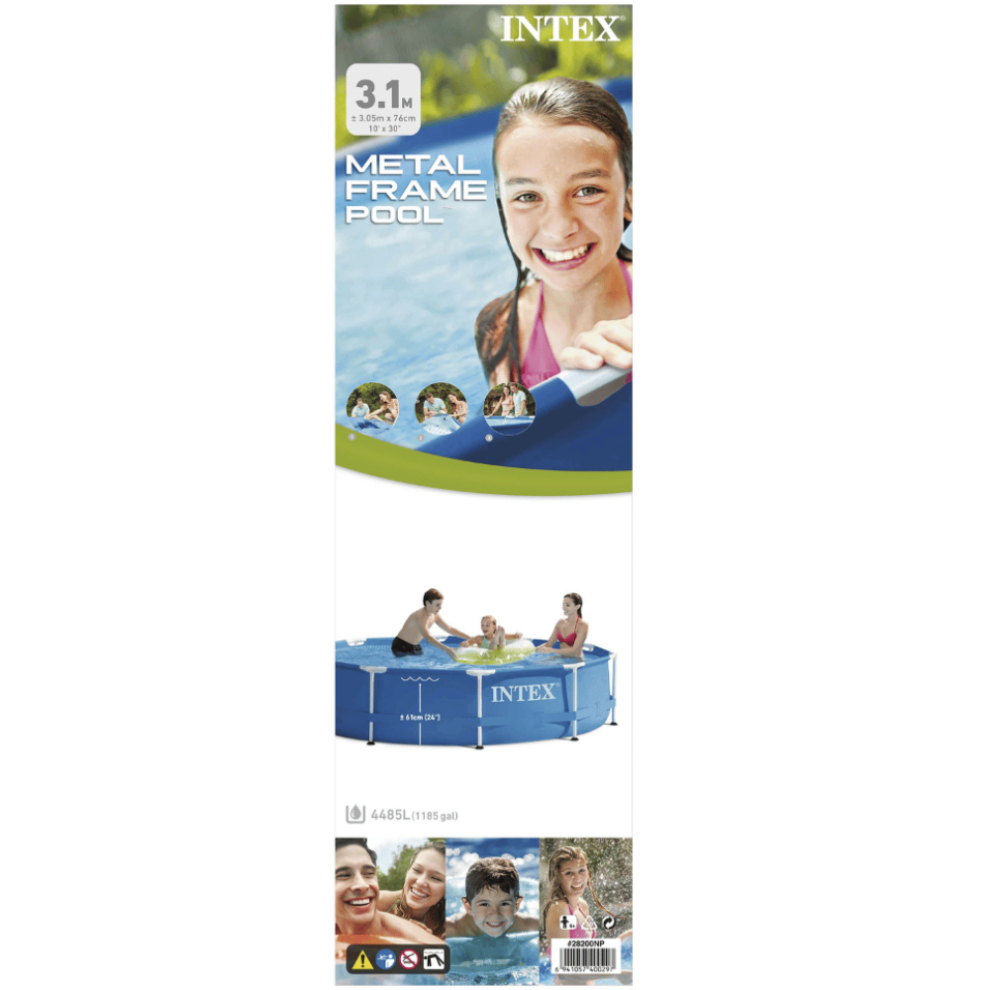 Intex 28200 Intex 10ft x 30in Metal Frame Swimming Above Ground Pool ...