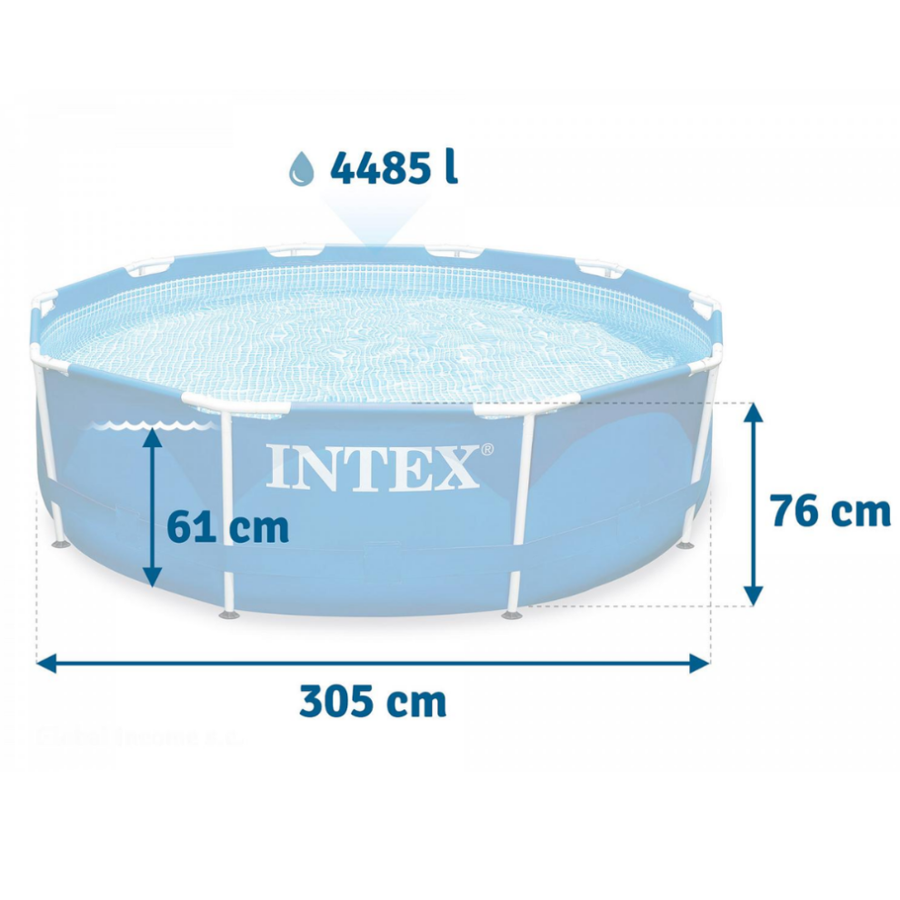 Intex 28200 Intex 10ft x 30in Metal Frame Swimming Above Ground Pool ...