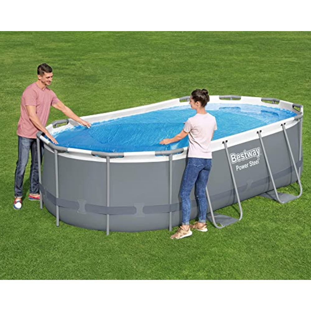 Bestway Flowclear 14' x 8'2" x 39.5" Solar Pool Oval Cover - Outside Play