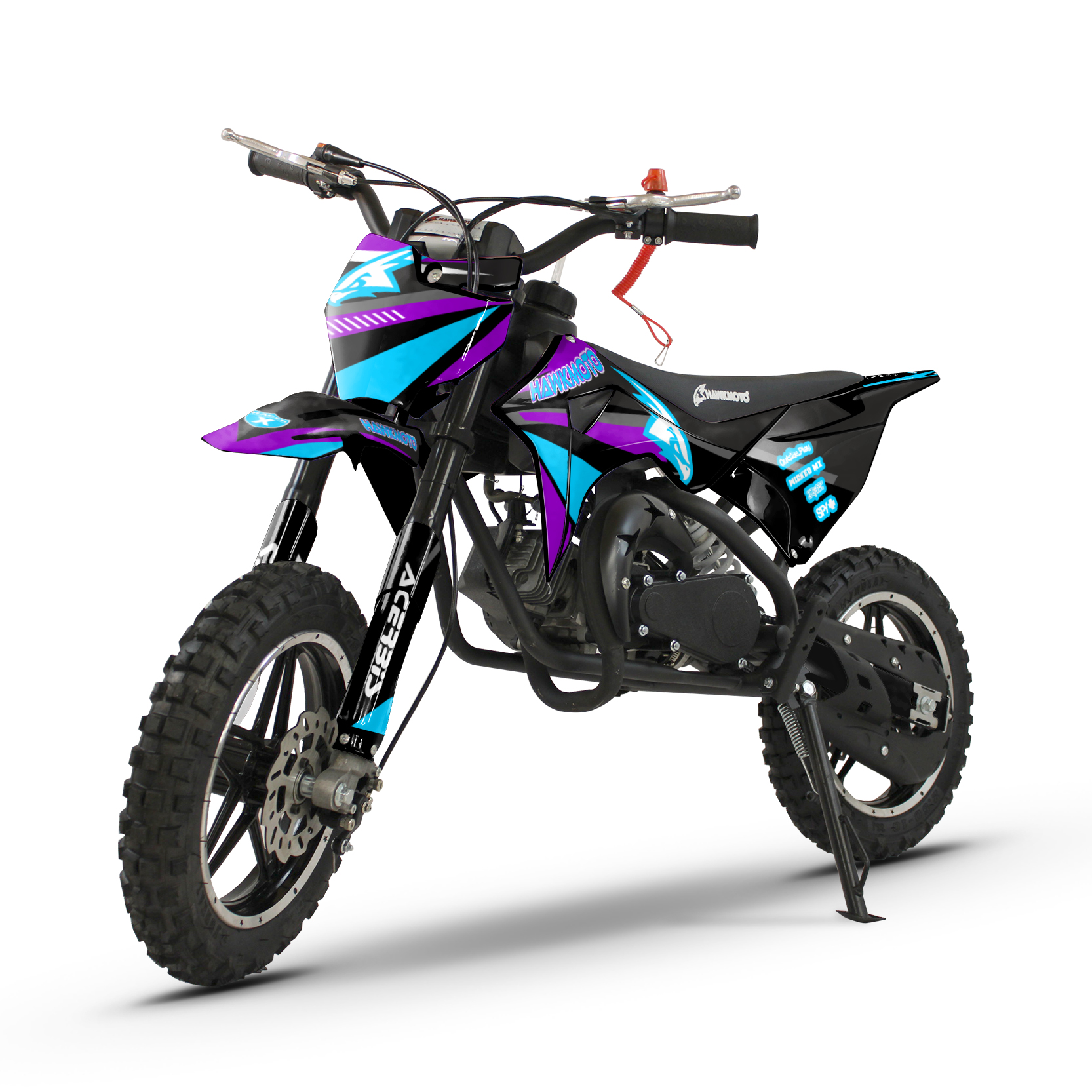 Hawkmoto Mayhem V2 50cc Kids Mini Dirt Bike Black – Cyberwave - Outside ...